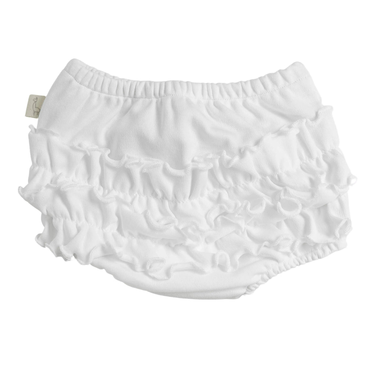 Baby Girls Frilly Cotton Bloomer in white - Blue Almonds