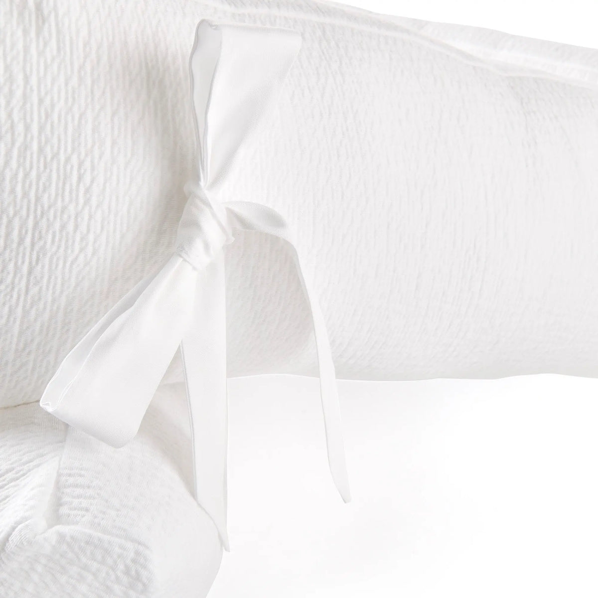 Cot bed Bumper 210 cm - Padded H: 23 cm - Cotton White - Blue Almonds