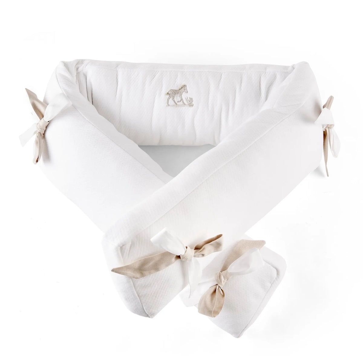 Cot bed Bumper 210 cm - Padded H: 23 cm - Safari - Blue Almonds