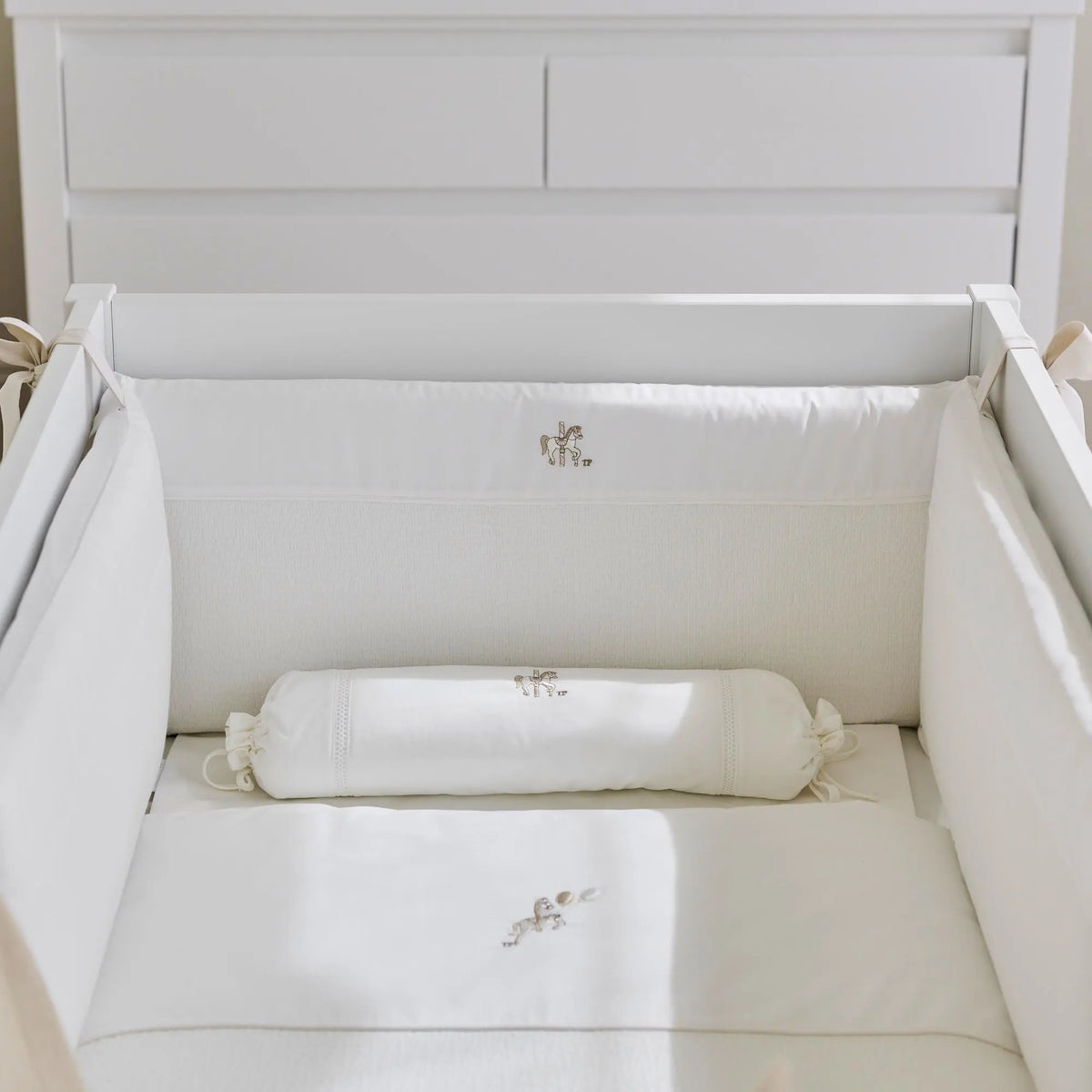 Cot bed Bumper 60cm padded (60x60x60cm) H:30cm - Carrousel - Blue ...