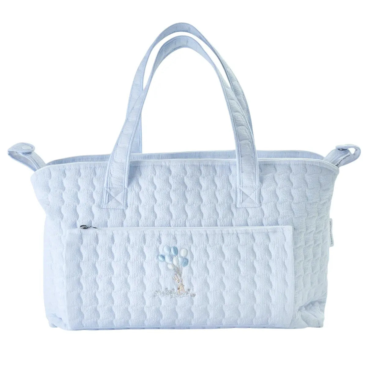 Changing Bag + Mat - Quilted - Blue Garden Party - Blue Almonds