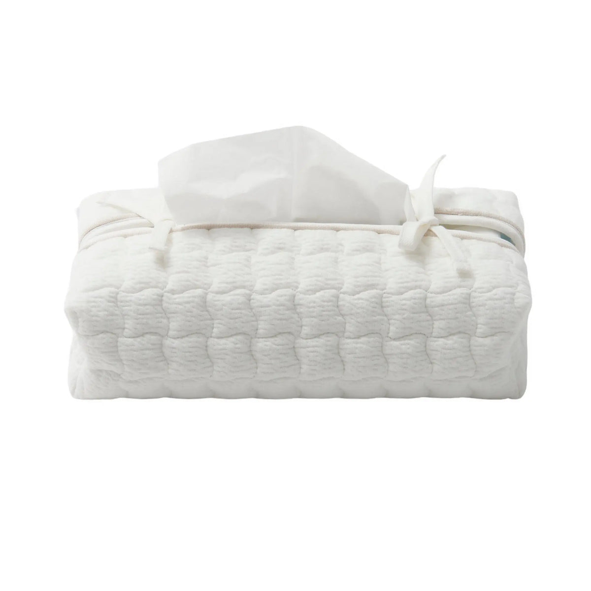 Quilted Tissue Box Cover - Carrousel - Blue Almonds