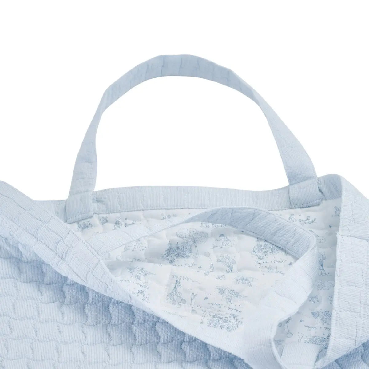 Tote bag - Quilted - Blue Garden Party - Blue Almonds
