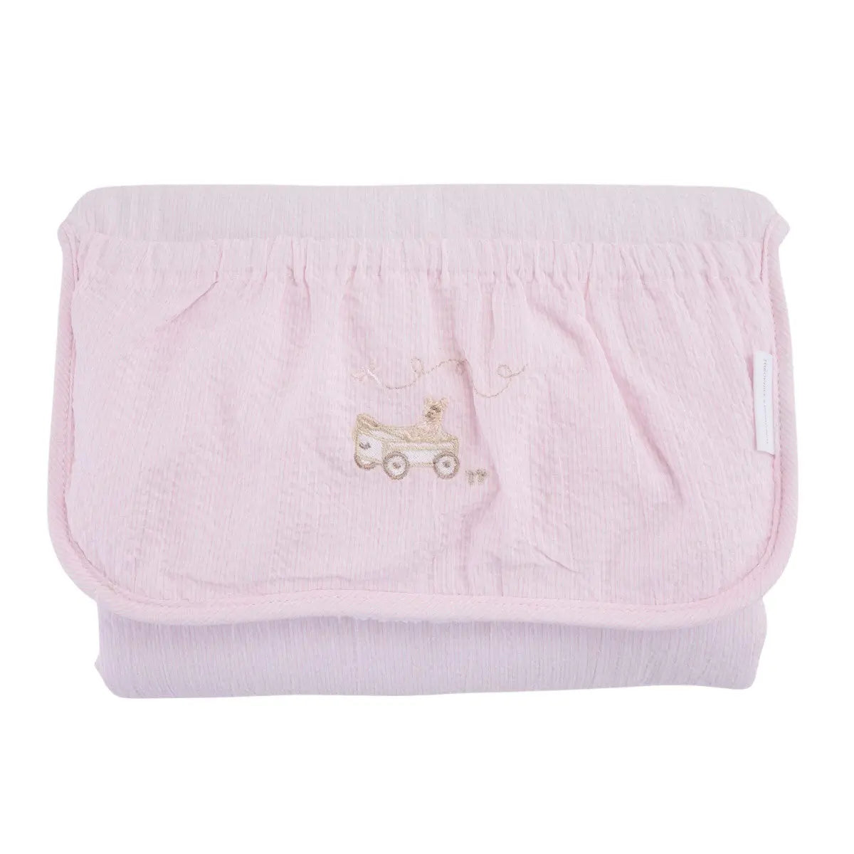 Travel changing mattress - Pink Garden Party - Blue Almonds